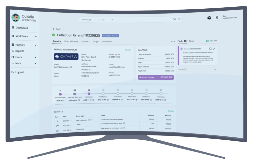 The Dynamic Debt Management & Collections System - Quiddly